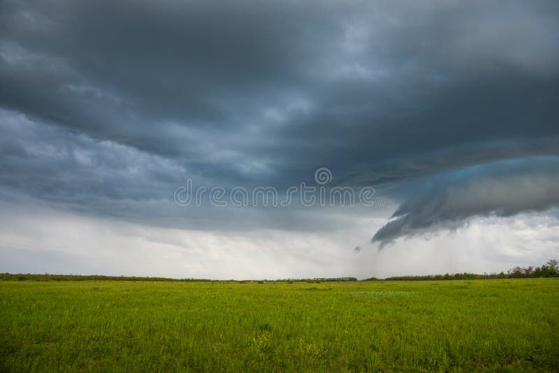 Spring Landscape with a Stormy Sky Stock Image - Image of cloudy ...