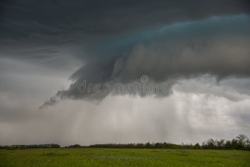Spring Landscape with a Stormy Sky Stock Image - Image of storm, rural ...