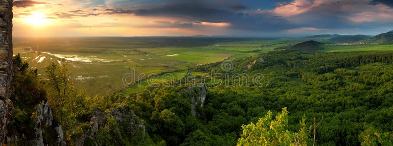 Spring landscape with sun stock image. Image of country - 14753347