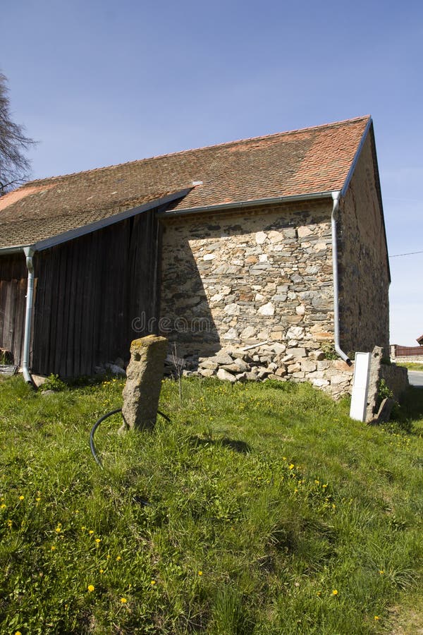 Spring Landscape with Traditional Old Rural House Stock Image - Image ...