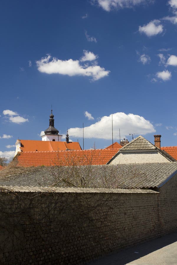Spring Landscape with Traditional Old Rural House Stock Image - Image ...