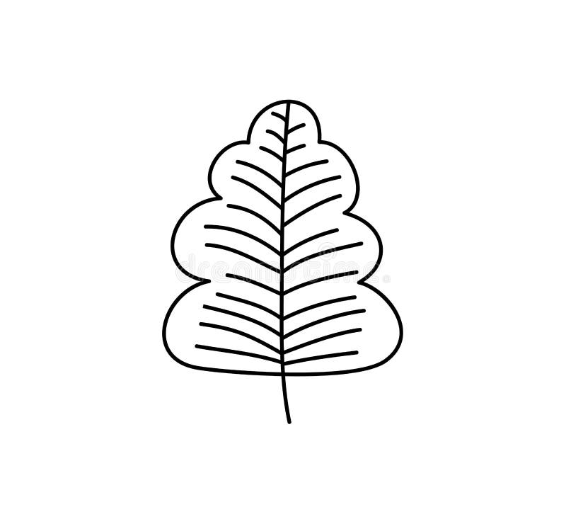 Spring Leaf Outline Vector Line Icon. Doodle Spring Concept Minimal ...