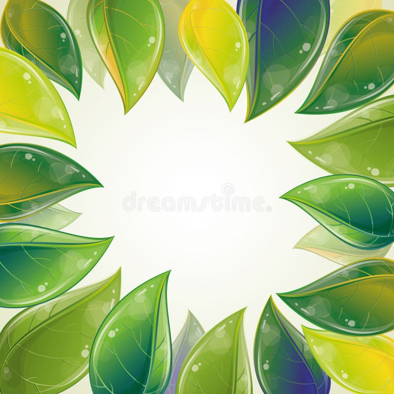Spring leaves frame stock vector. Illustration of space - 19298128