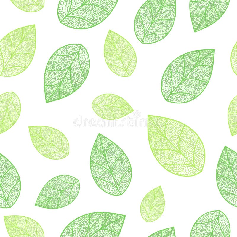 Spring Leaves Seamless Pattern Stock Vector - Illustration of garden ...