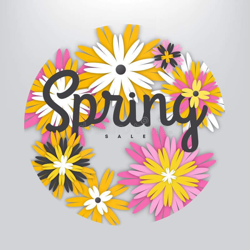 Spring letter with flowers stock vector. Illustration of digital - 90487313