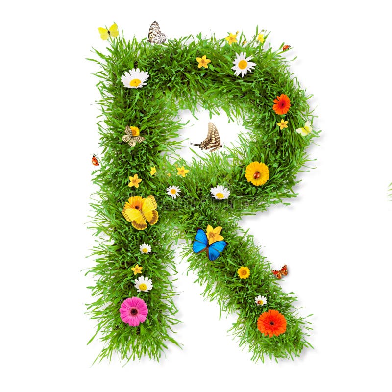 Spring letter R stock illustration. Illustration of color - 38221167