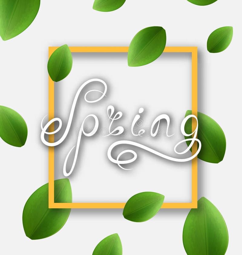 Spring Lettering, Border Frame, Calligraphic Text, Headline Pattern ...