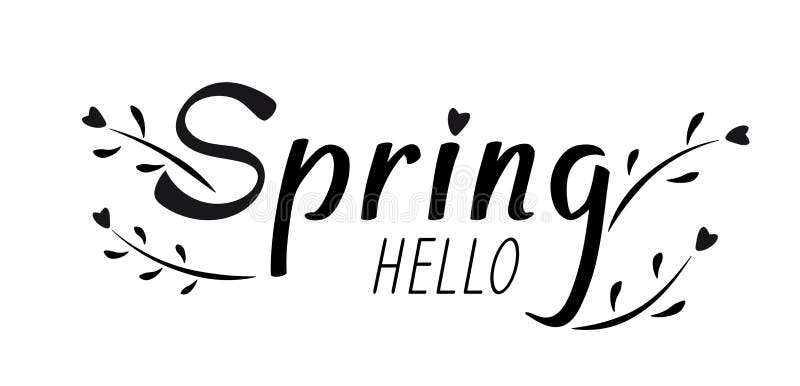 Spring, Lettering Design, Hand Letters Brush Stock Vector ...