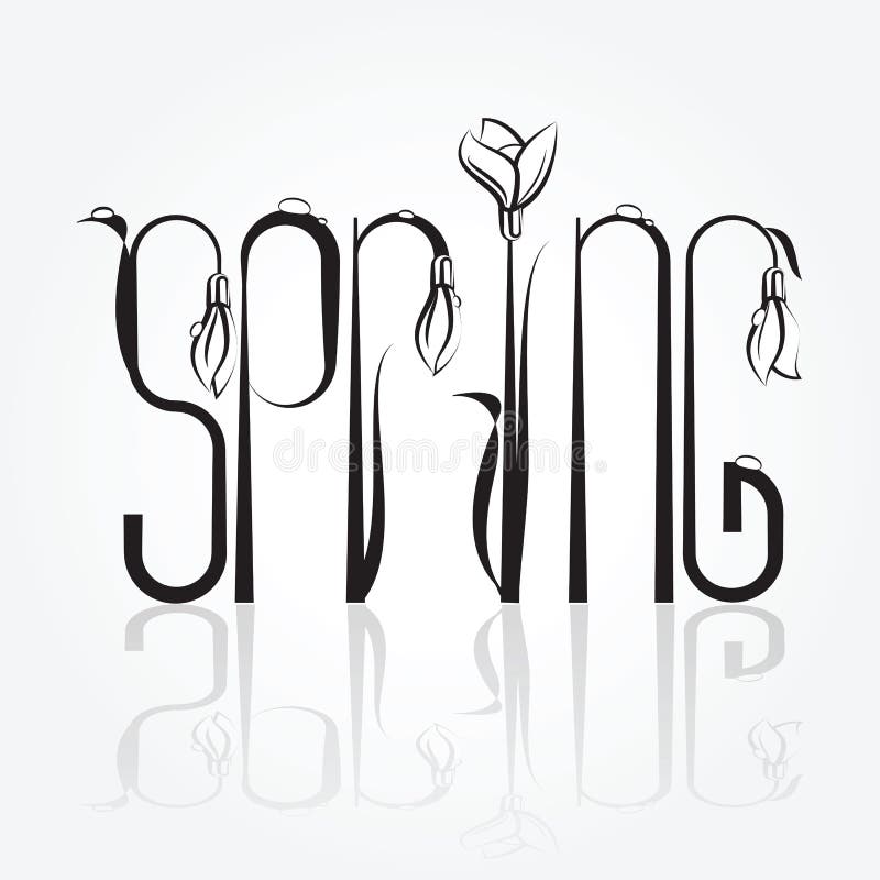 Spring Lettering Design. stock vector. Illustration of lines - 68112166