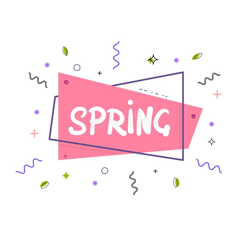 Spring Lettering. Vector Illustration. Stock Vector - Illustration of ...