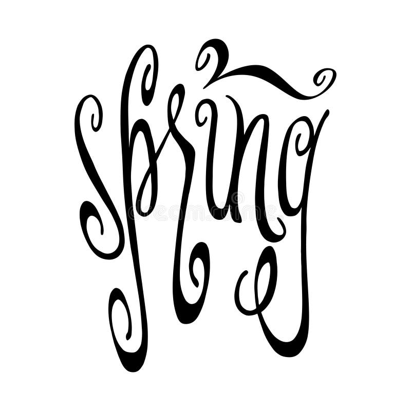 Spring lettering stock vector. Illustration of decorative - 51317681
