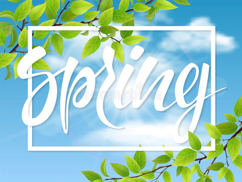 Spring Lettering Greeting Card. Rabbits with Folk Nordic Floral ...