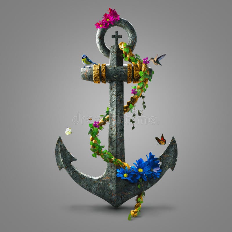 Spring Life on Top of an Anchor Stock Photo - Image of anchor, life ...