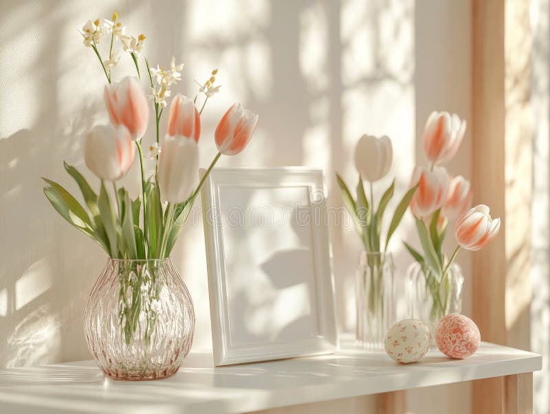 Spring Light Images with Delicate Spring Flowers Tulips and Light ...
