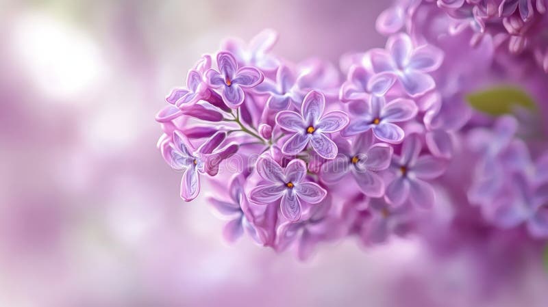 Spring Lilac Flowers Were Softly Illuminated by the Warm Gentle ...