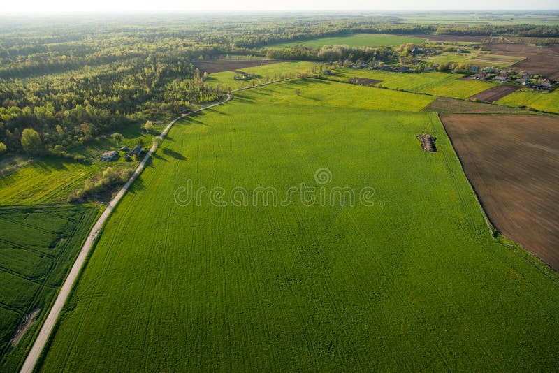Aerial View of Lithuanian Countryside at Spring Stock Image - Image of ...