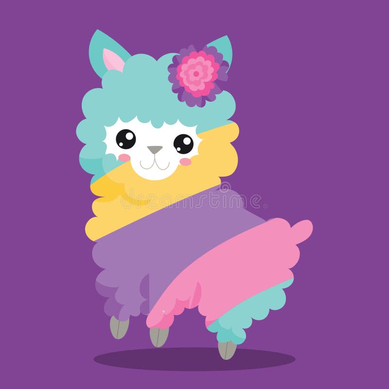 SPRING LLAMA RAINBOW 10 stock vector. Illustration of graphic - 197988861