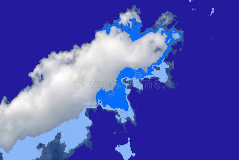 Map of Clouds in the Spring Sky Stock Illustration - Illustration of ...