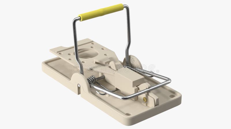 Spring Loaded Mouse Trap with Safety Handle Design Stock Image - Image ...
