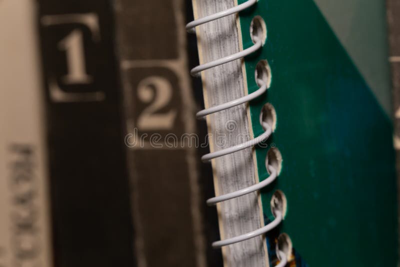 A Spring-loaded Notebook among Old Brown Books Stock Photo - Image of ...