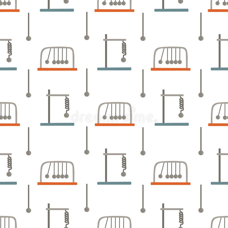 Spring Loaded Pendulum and Newton S Cradle Seamless Pattern Stock ...