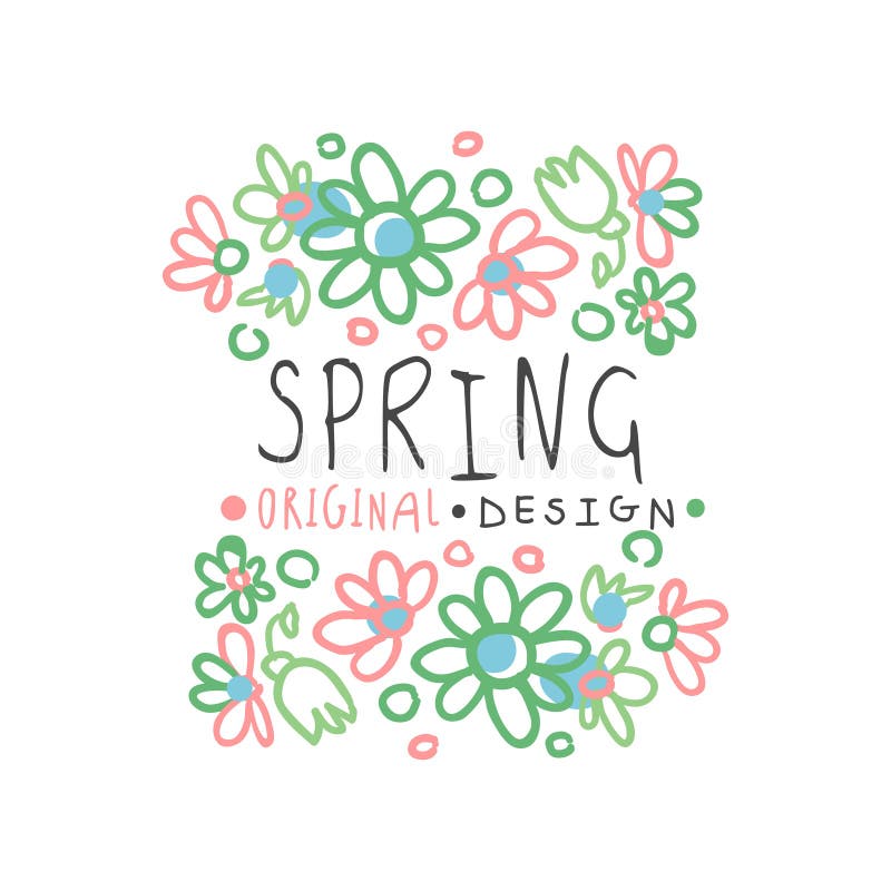 Spring, May Logo Template Original Design with Floral Elements Stock ...