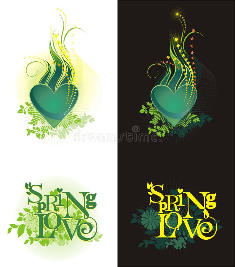 Spring of love stock vector. Illustration of cute, flower - 22668742