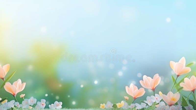 Spring is a Magic Season. Beautiful Photorealistic Wallpaper with Copy ...