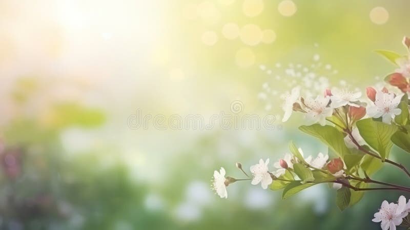 Spring is a Magic Season. Beautiful Photorealistic Wallpaper with Copy ...