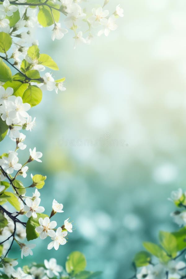 Spring is a Magic Season. Beautiful Photorealistic Wallpaper with Copy ...