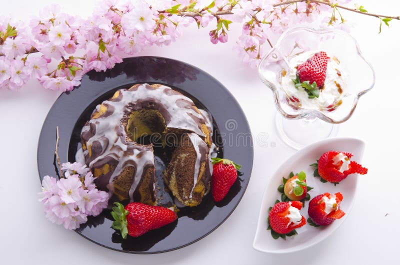 Spring marble cakes stock photo. Image of celebrate, fruit - 24516596
