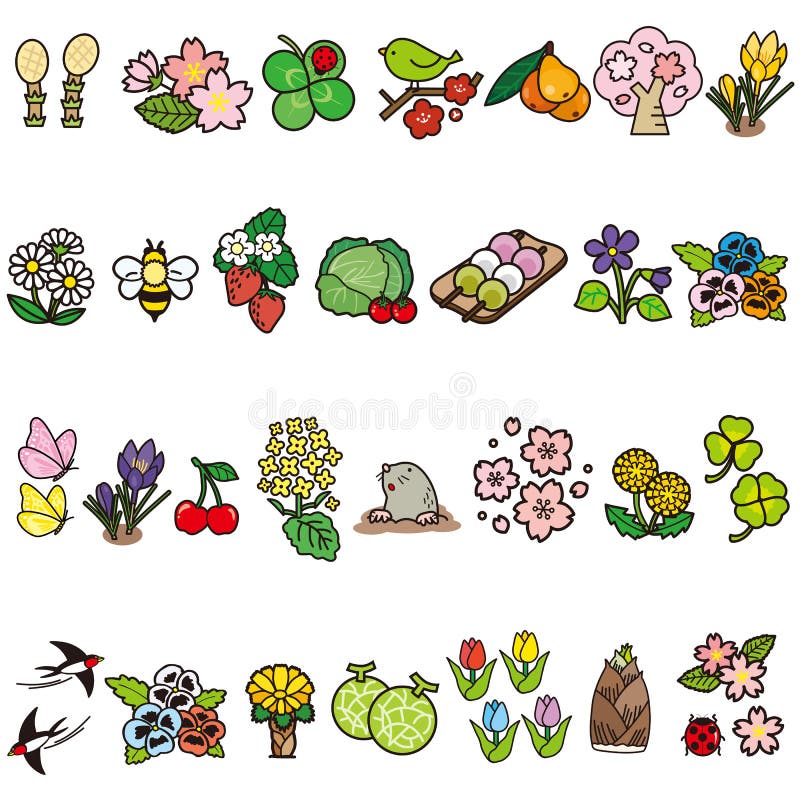 Spring material stock vector. Illustration of ladybug - 68358278