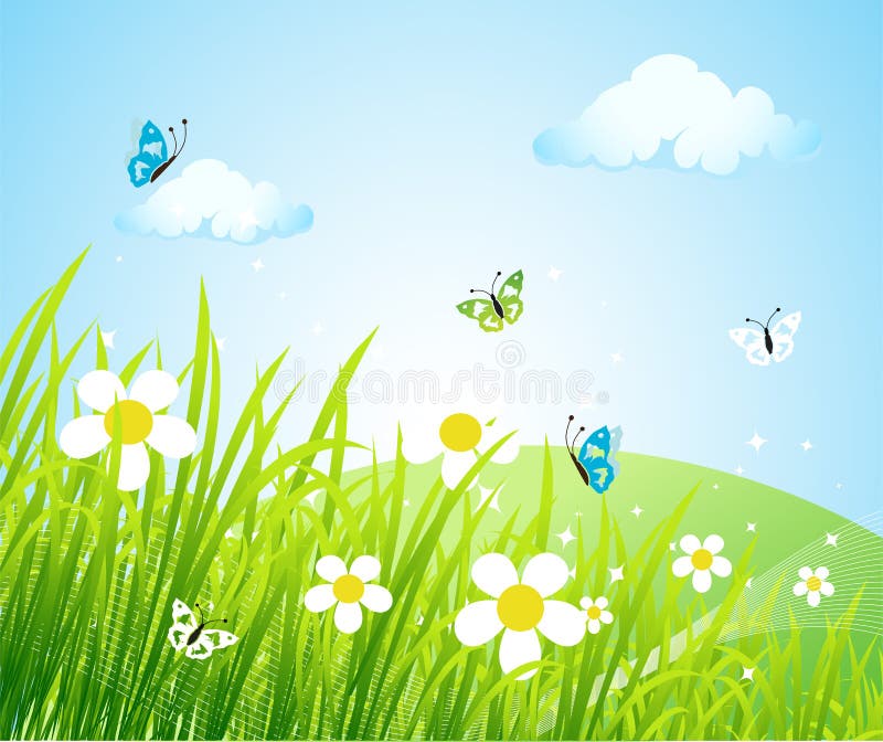 Spring meadow beautiful stock vector. Illustration of agriculture - 9342542