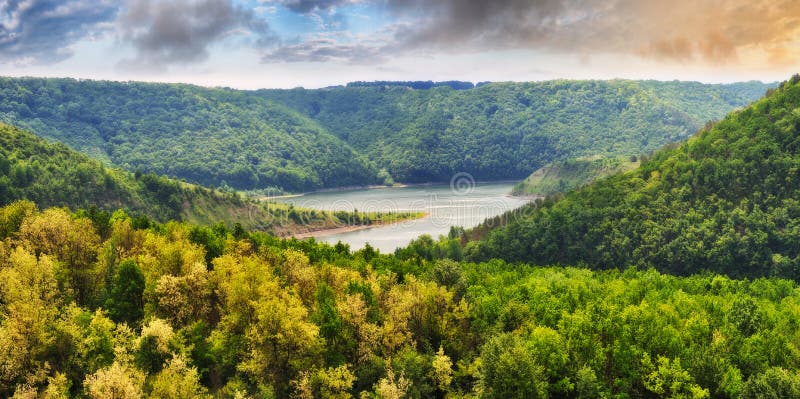 Spring Meadow. Canyon of the Picturesque River Stock Photo - Image of ...