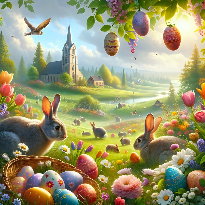 Rabbits Frolic Stock Illustrations – 164 Rabbits Frolic Stock ...