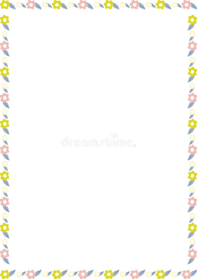 Spring Meadow Frame. Rectangle Frame with Flowers Stock Illustration ...
