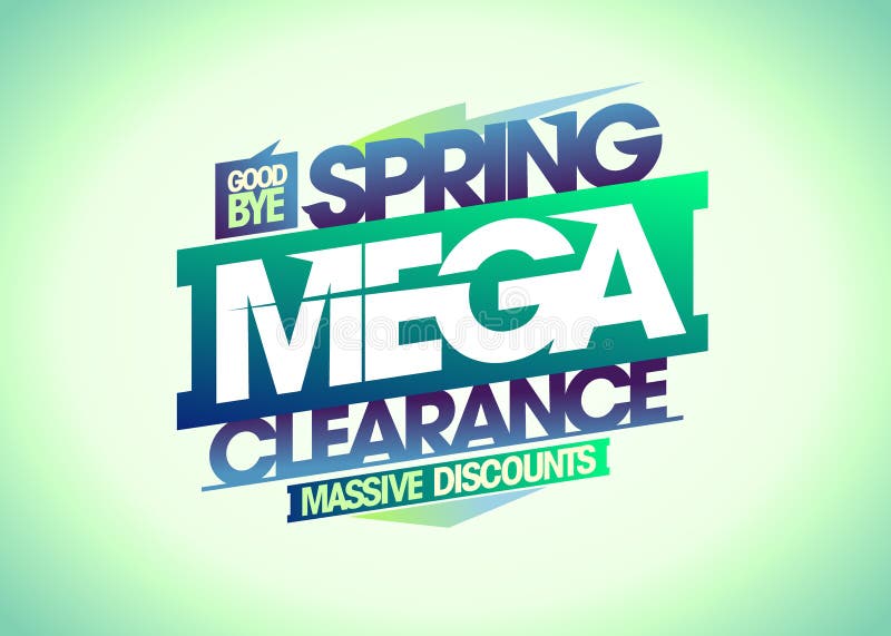 Massive Spring Clearance, Vector Poster Template with Pink Ribbon Stock ...