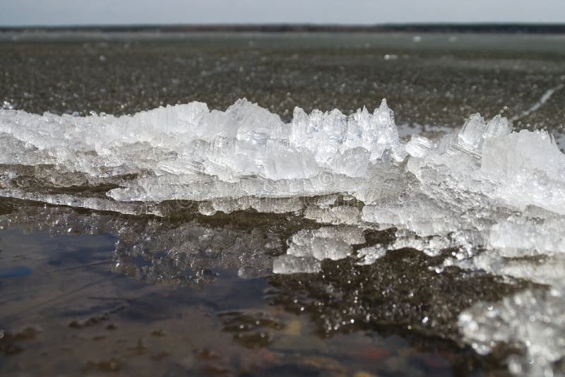 Spring. Melting Ice in Ponds Stock Image - Image of snow, climate ...