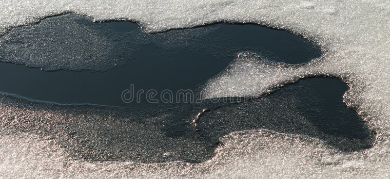 Spring Ice Melting on the River Stock Photo - Image of frozen, north ...