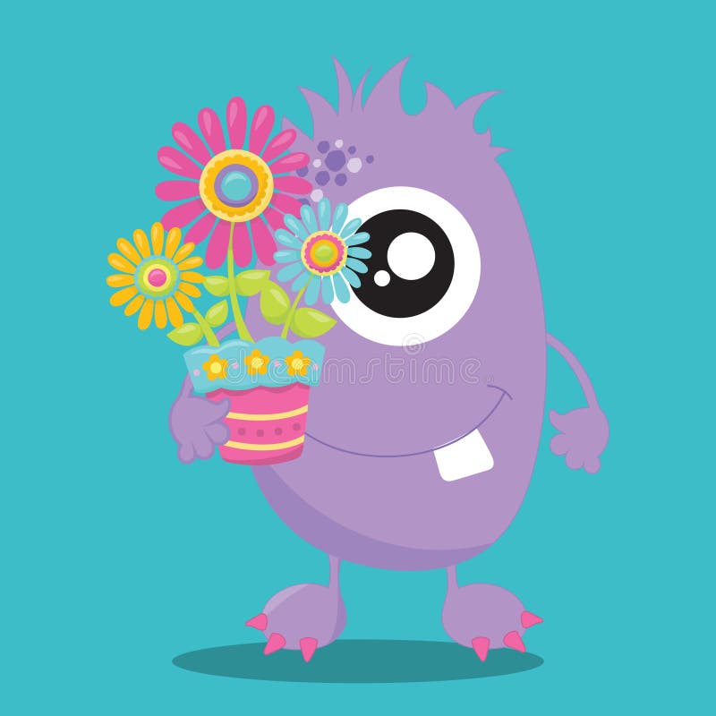 Spring Monster Violet One Eye 05 Stock Vector - Illustration of monster ...