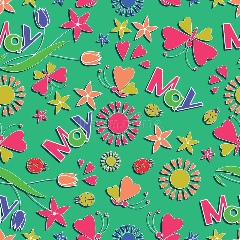 Spring month is May. stock vector. Illustration of insects - 109025970