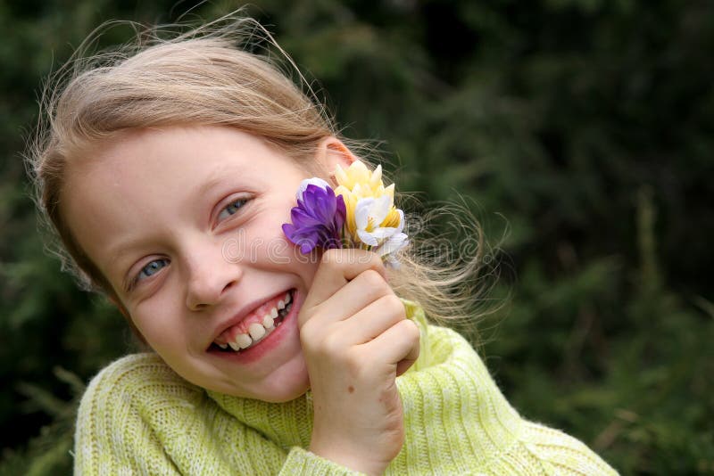 Spring mood stock photo. Image of explore, flowers, girl - 635754