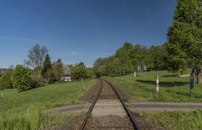 Spring Morning with Railway Track Stock Photo - Image of rail, spring ...
