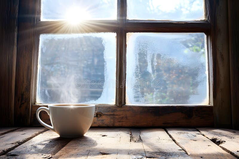 Spring Morning with Sun Rays through the Window and a Cup of Coffee ...