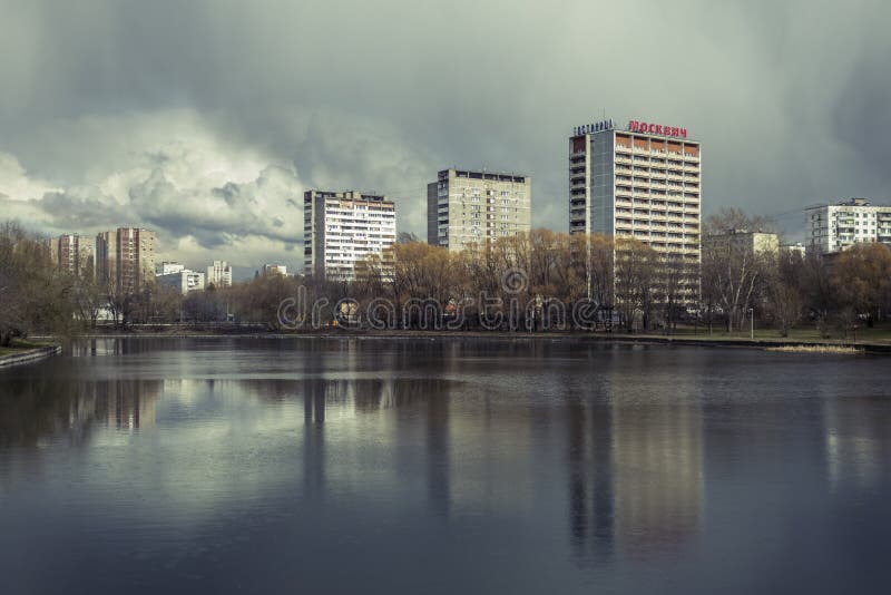 Spring in Moscow, Russia editorial image. Image of dwelling - 91888320