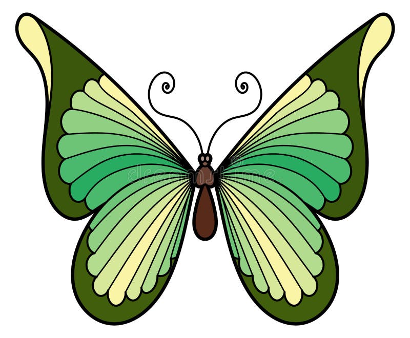 Spring Moth. Decorative Green Butterfly Stock Vector - Illustration of ...