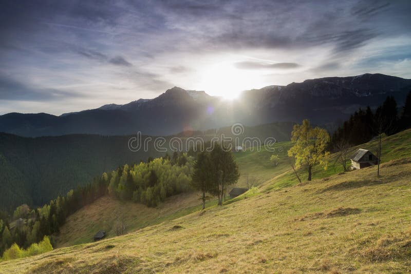 Spring Mountain Landscape in the Carpathians Stock Image - Image of ...