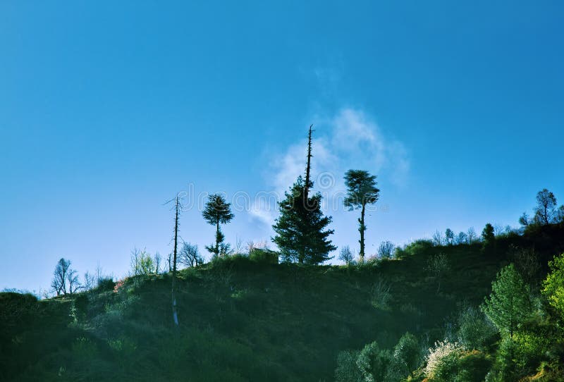 Spring Mountain Landscape of Outer Himalayas Stock Photo - Image of ...