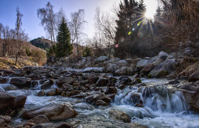 Spring in the mountains. stock image. Image of green - 113708093