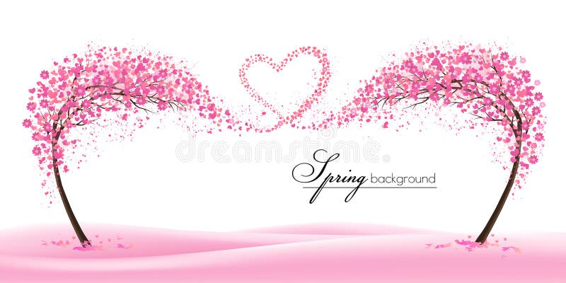 Spring Natural Background with Stylized Trees Representing the Season ...